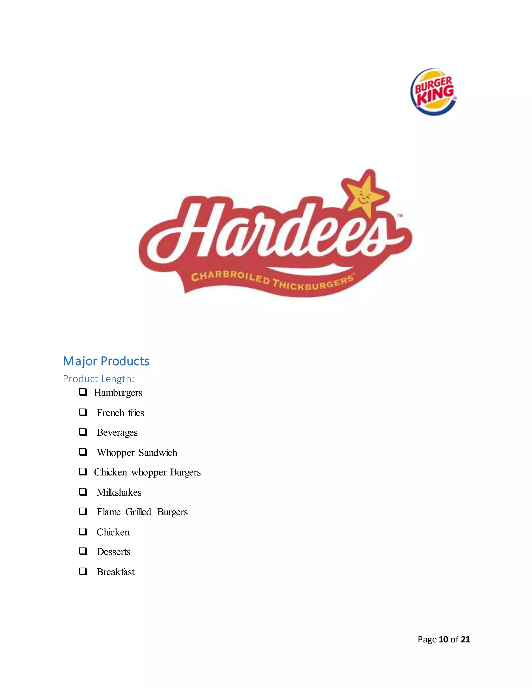 Burger king (Project Presentation Report) | DOCX
