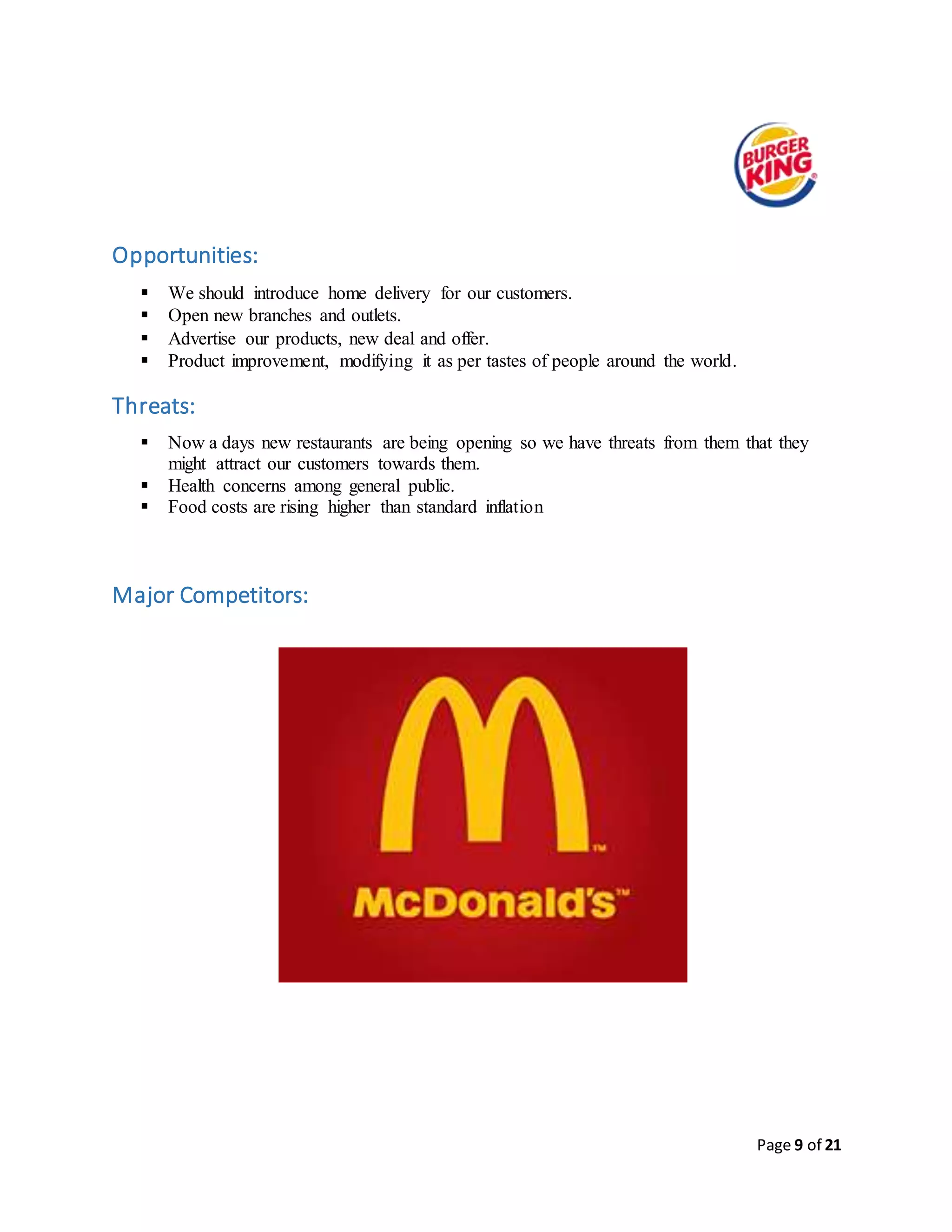 Burger king (Project Presentation Report) | DOCX