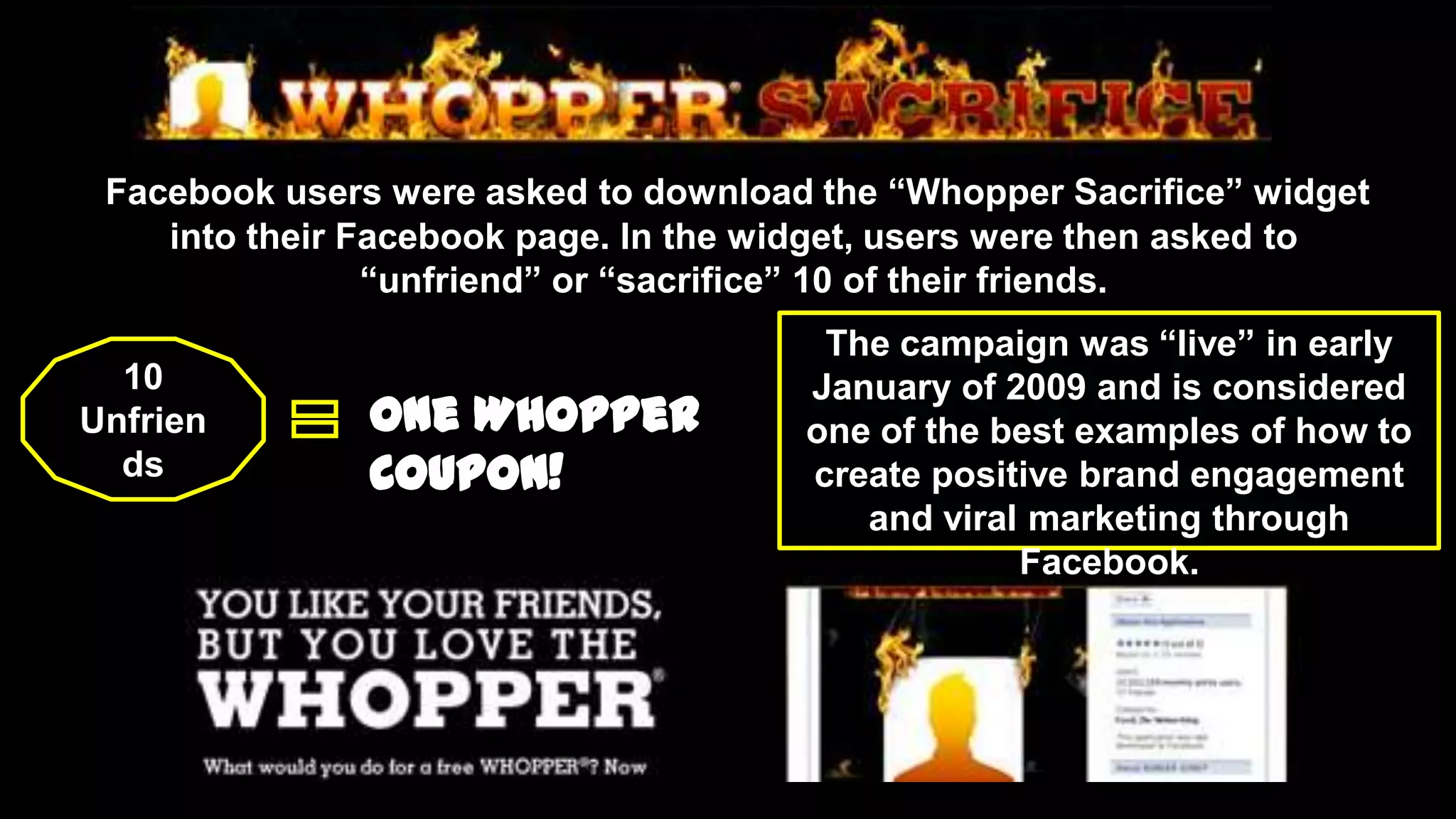Burger king whopper sacrifice campaign | PPTX
