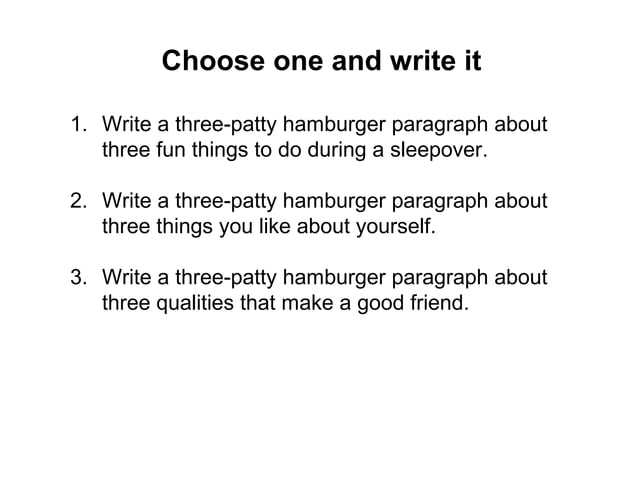 Writing the Hamburger Paragraph | PPT | Cooking | Food & Drink