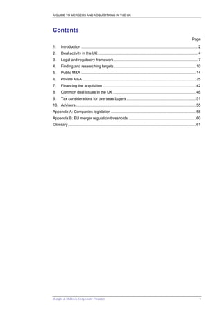 Burgis & Bullock - Guide to Mergers and Acquisitions in the UK | PDF