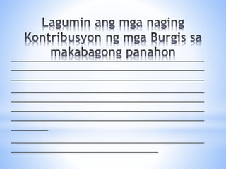 Burgis, Kontribusyon | PPTX