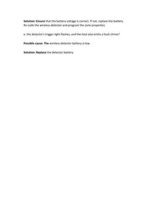 Burglar alarm system troubleshooting | PDF