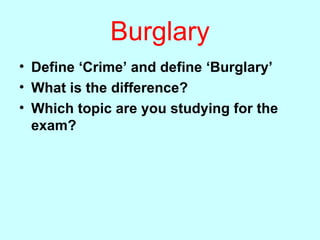Burglary | PPT