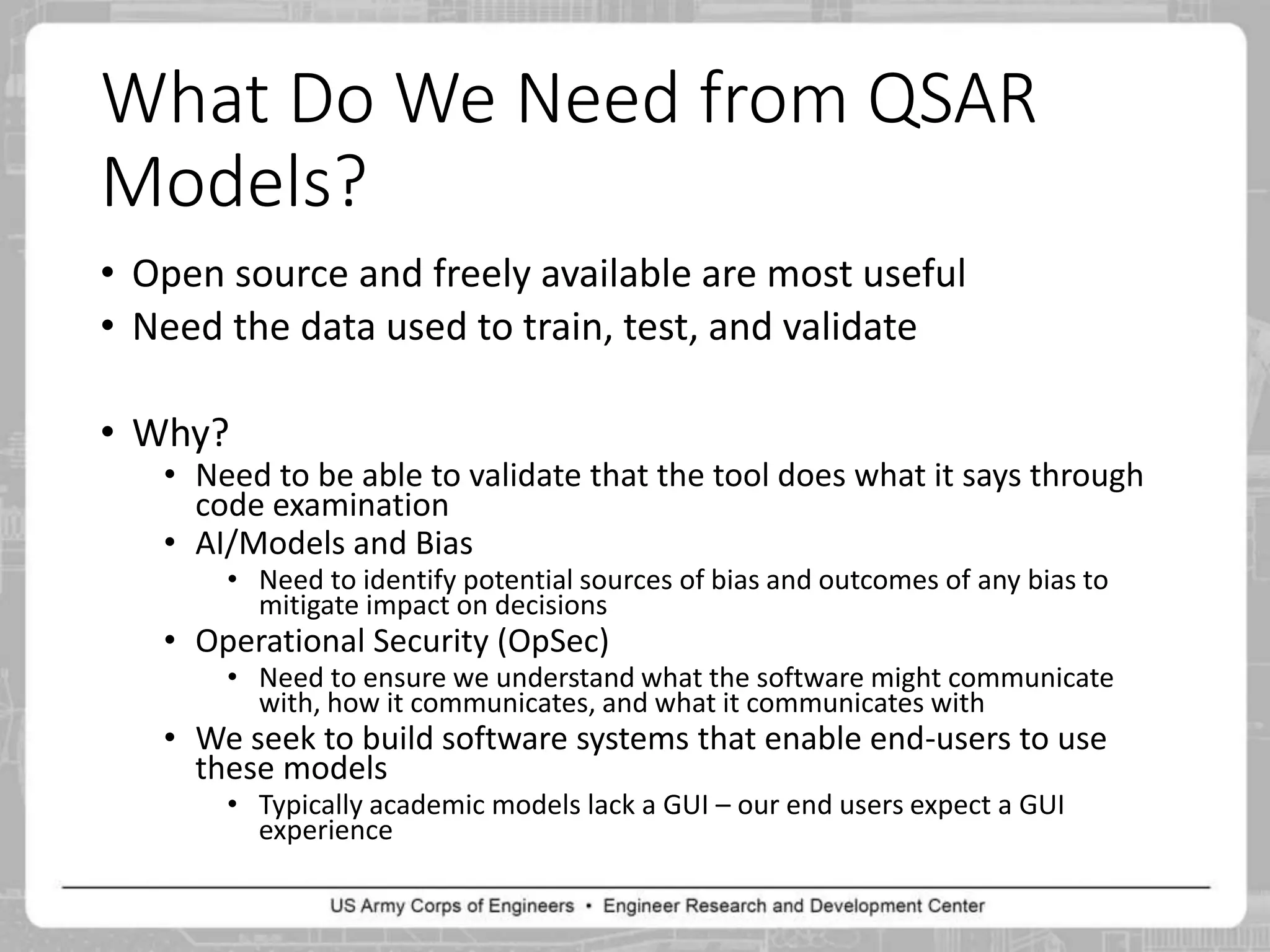 Perspective on the US Army's Uses for Predictive Models of Acute Oral ...
