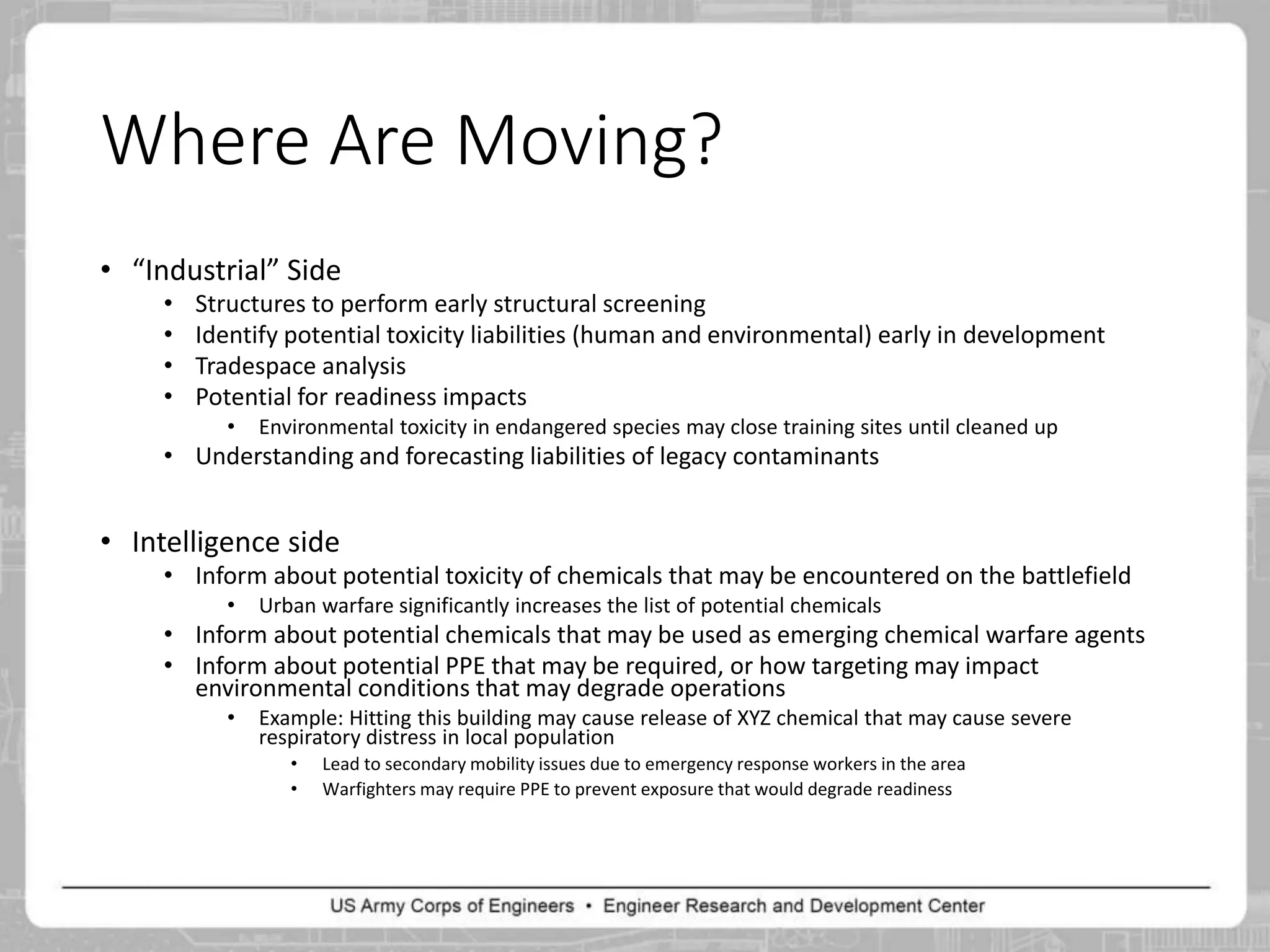 Perspective on the US Army's Uses for Predictive Models of Acute Oral ...