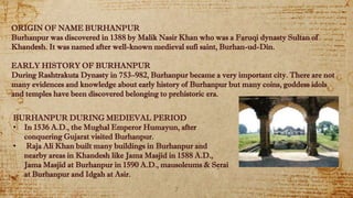 Burhanpur architecture and city evolution | PPTX