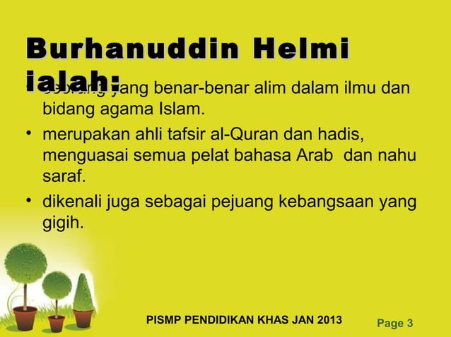Burhanuddin helmi | PPT