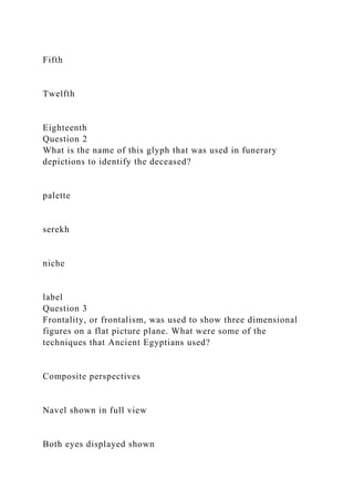 Burial ArtAncient Egyptian tombs contained art to help the soul tr.docx ...