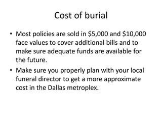 Burial insurance | PPTX
