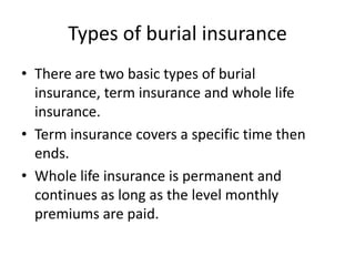 Burial insurance | PPTX