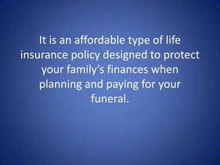 Burial Insurance - Overview | PPTX