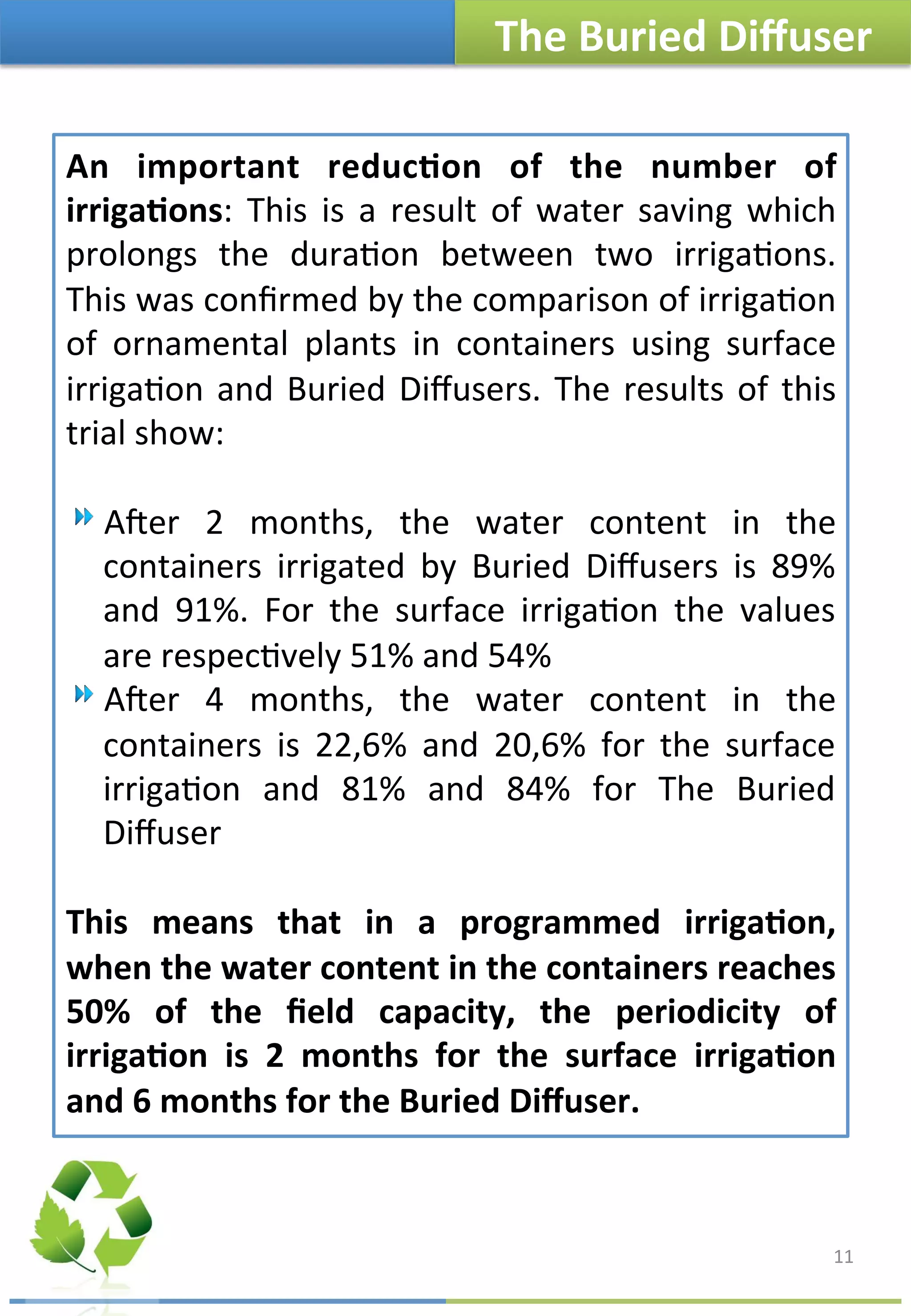 Buried diffusers-advantages-compared-with-the-drip-irrigation | PDF
