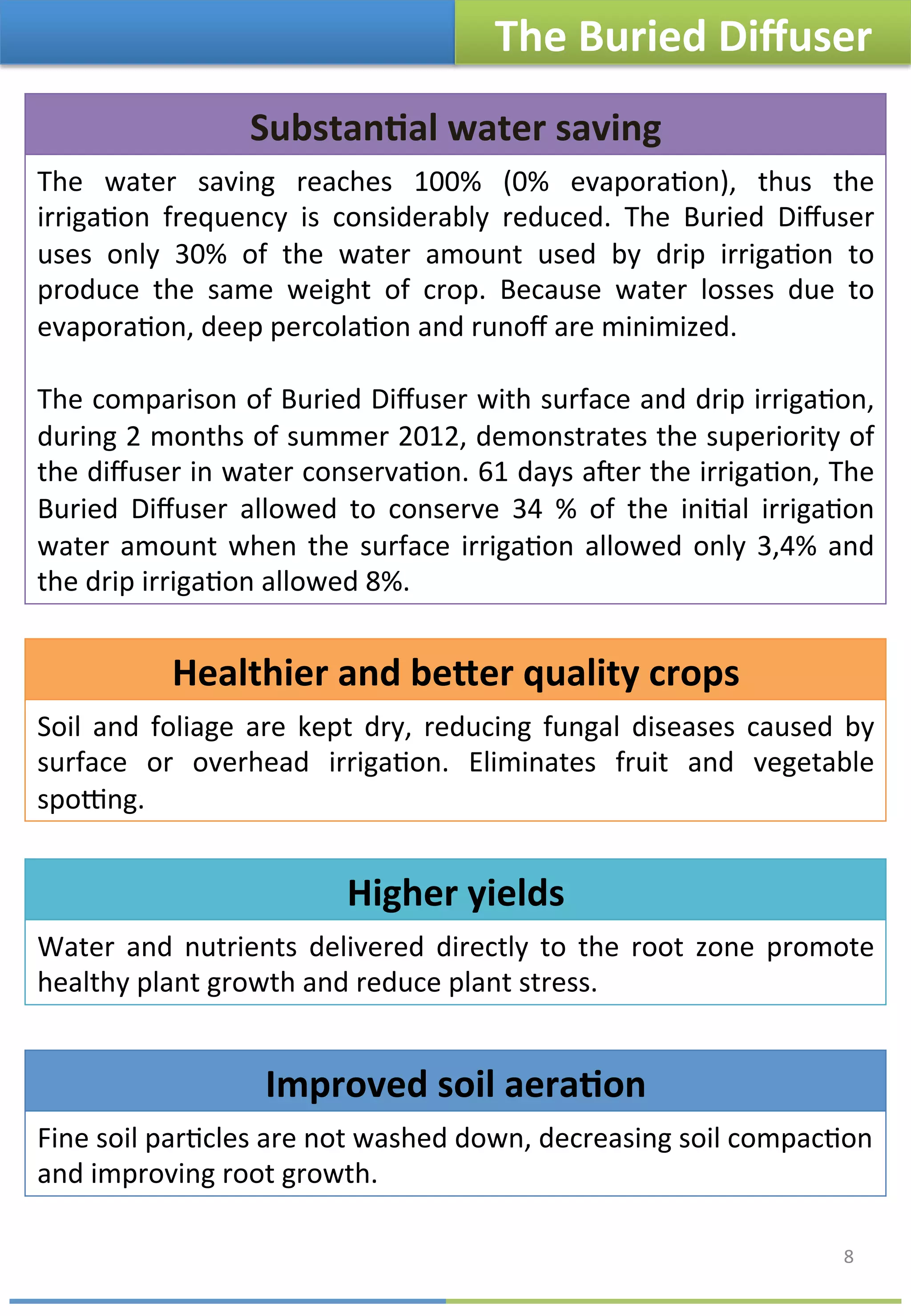 Buried diffusers-advantages-compared-with-the-drip-irrigation | PDF