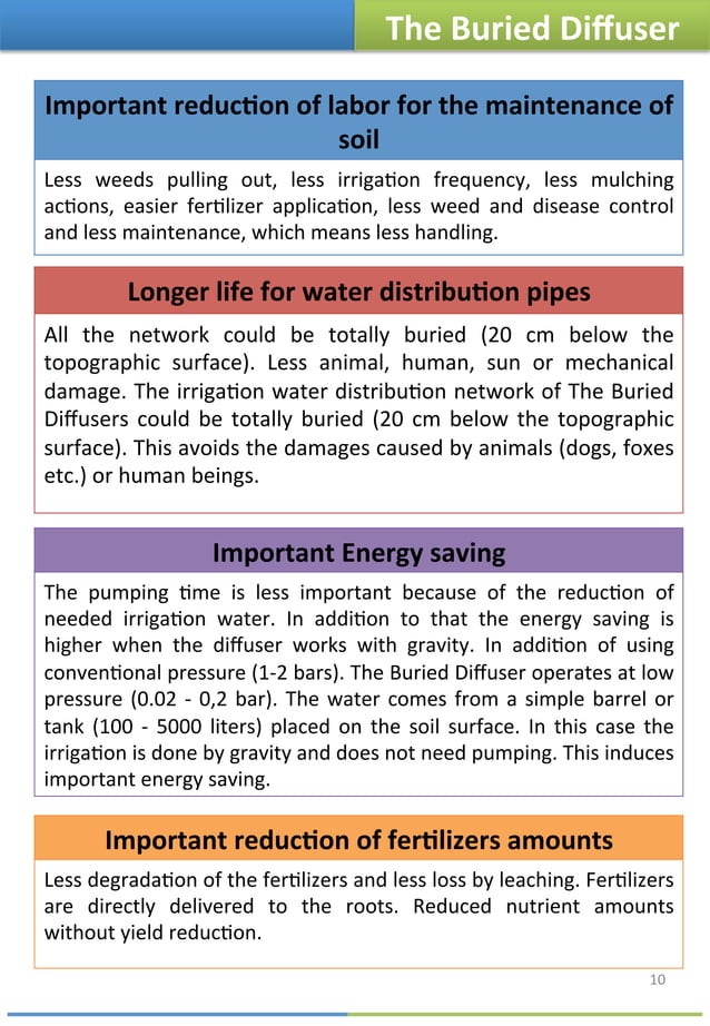 Buried diffusers-advantages-compared-with-the-drip-irrigation | PDF
