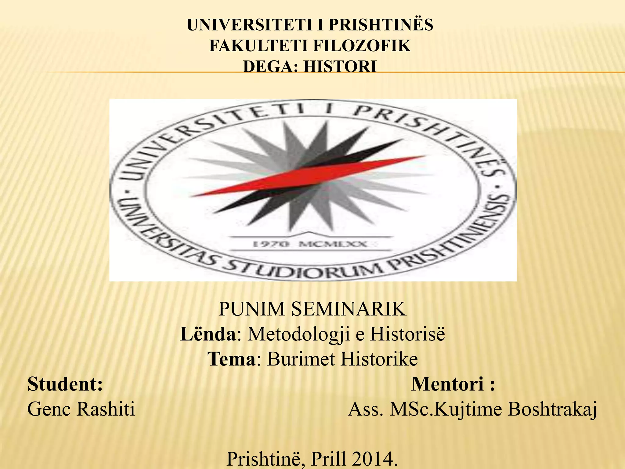 Burimet historike | PPTX