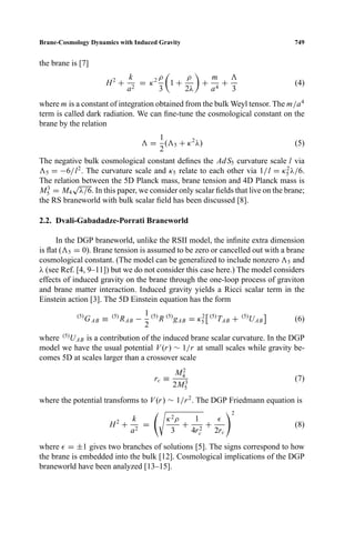 Burin braneworld cosmological effect with induced gravity | PDF