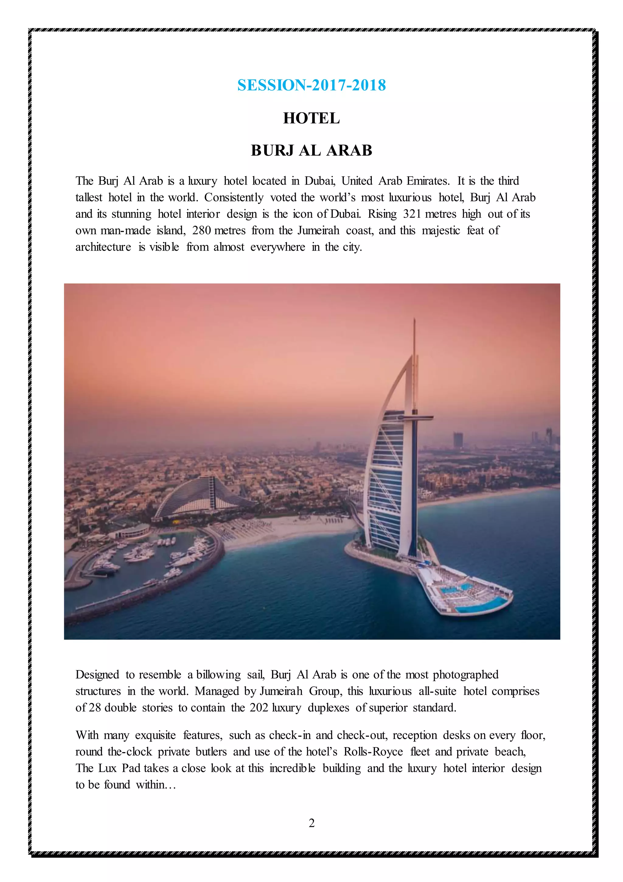 Burj al arab hotel case study | DOCX
