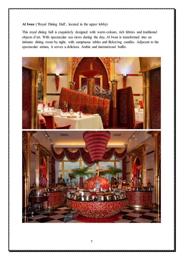 Burj al arab hotel case study | DOCX | Bars & Restaurants | Attractions