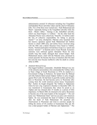 Rise of Taliban in waziristan | PDF