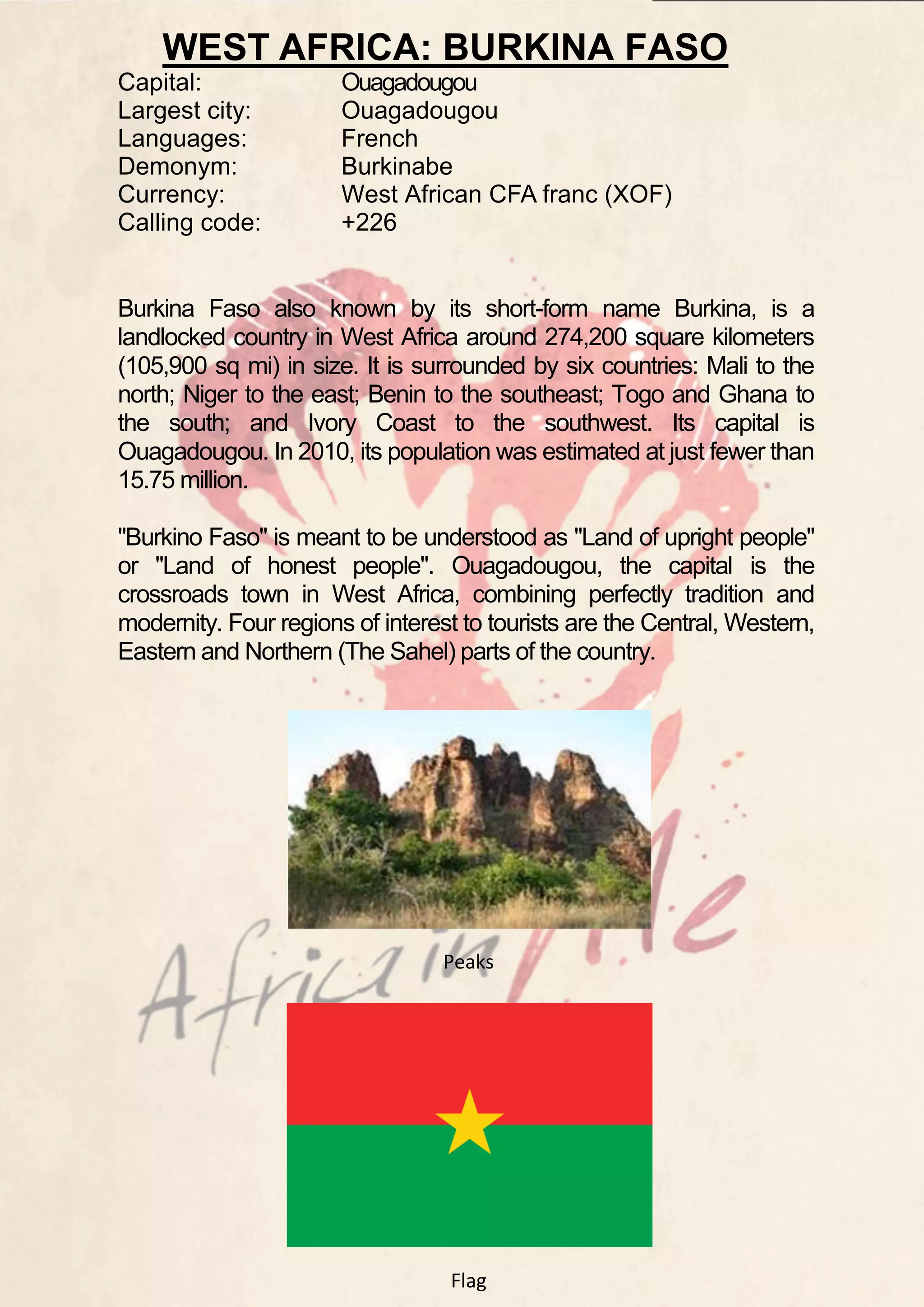 Country Description - Burkina | PDF