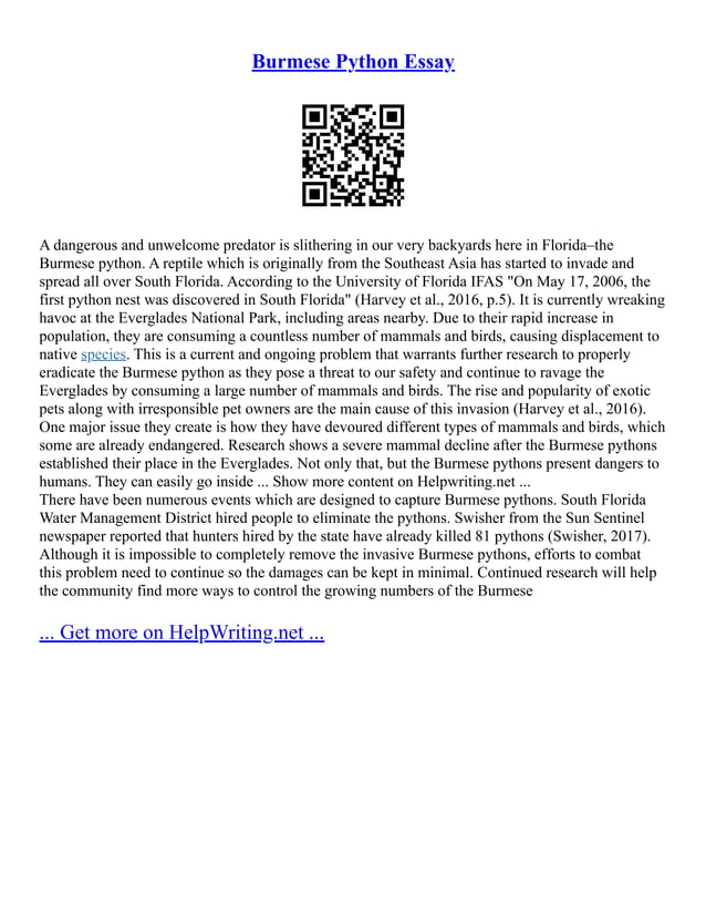 Burmese Pythons In Florida | PDF