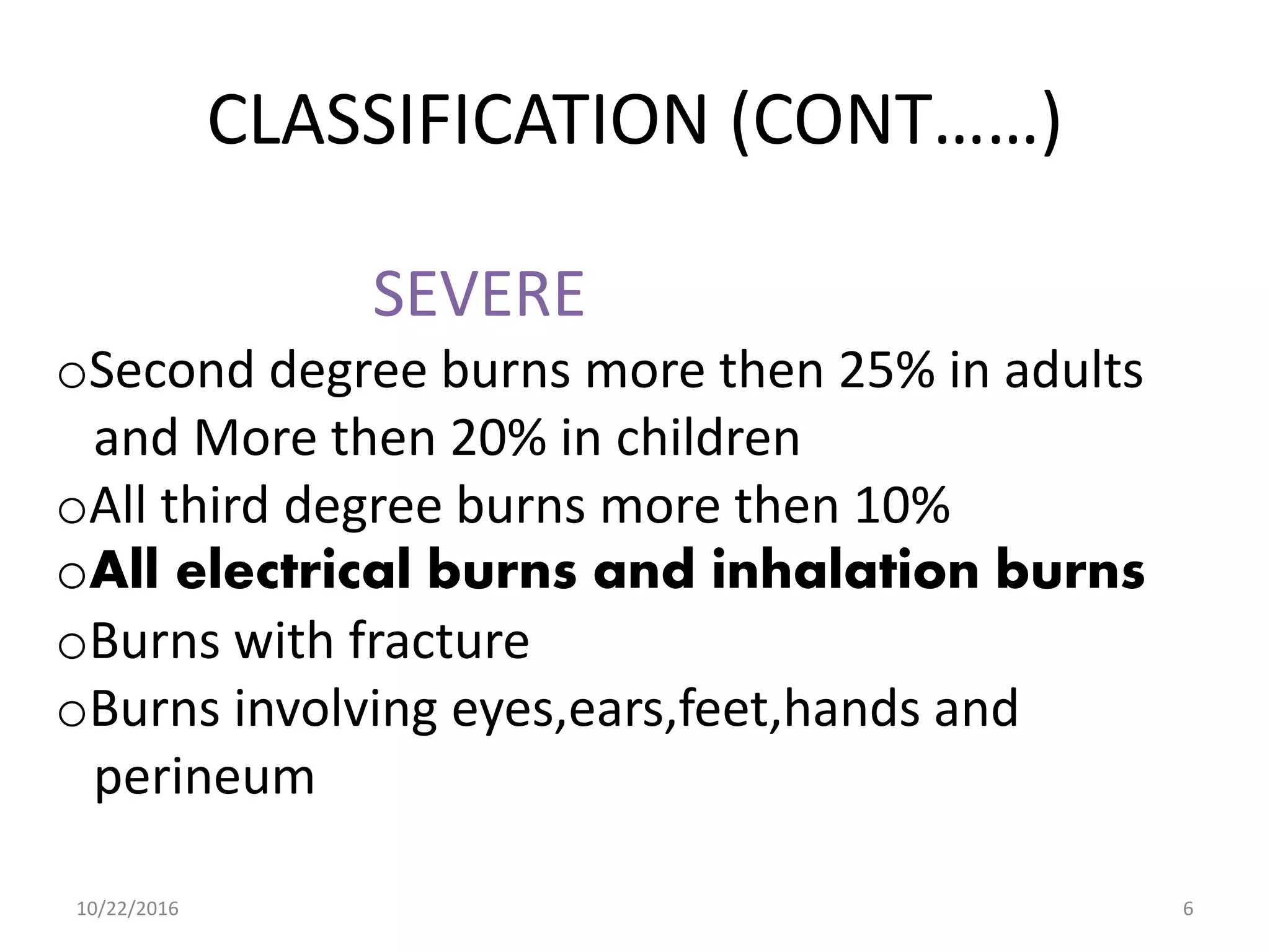 Burn classification and management | PPTX