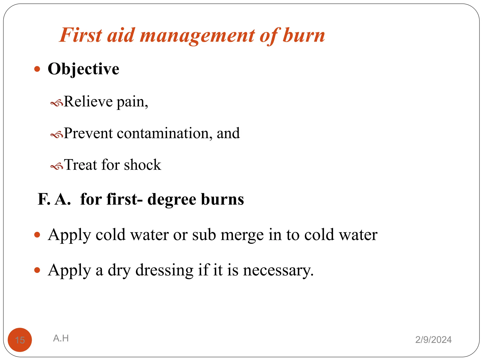 Burn.pptx for first aid student of nursing | PPTX