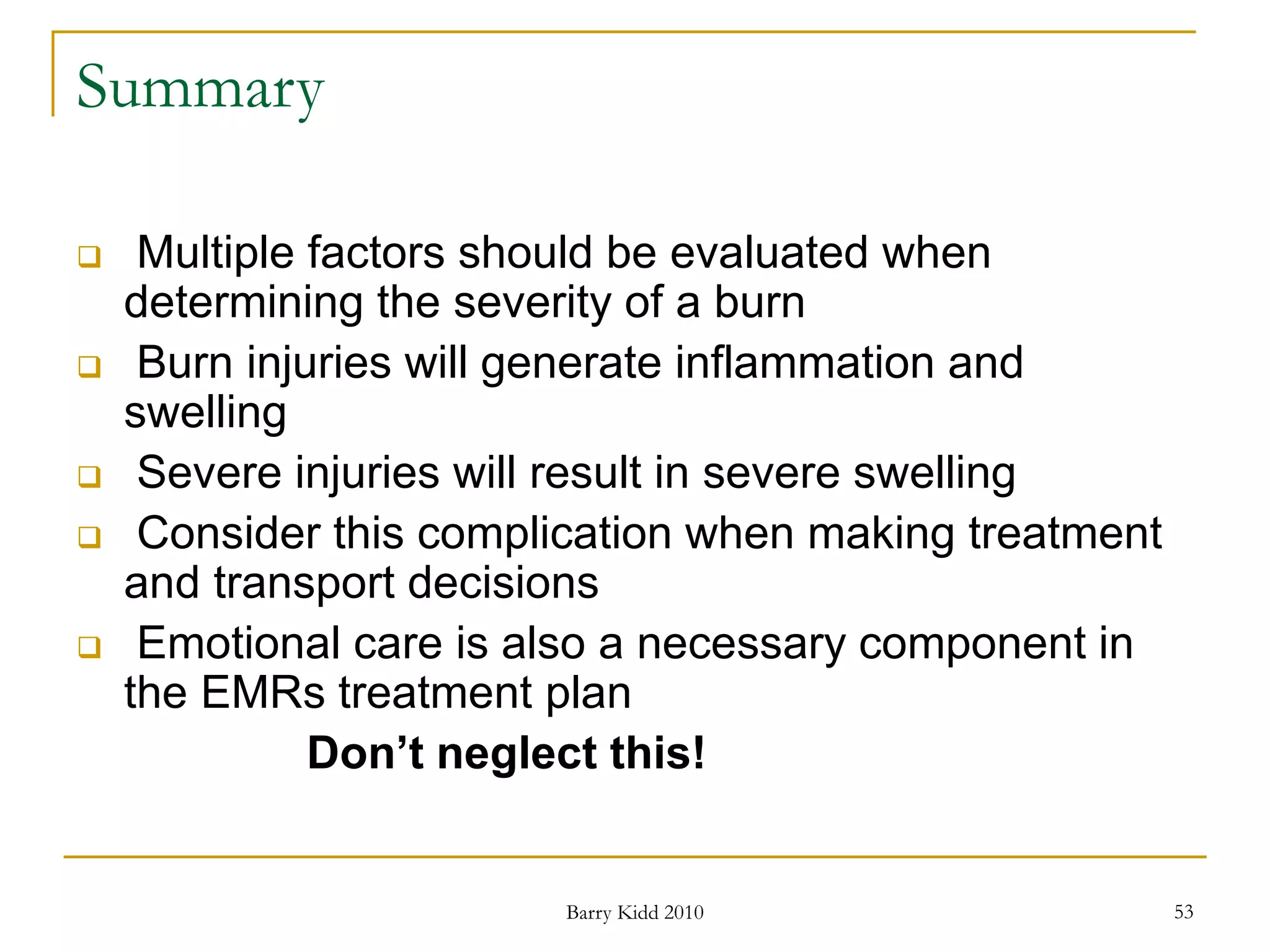 Burn assessment and management | PPT