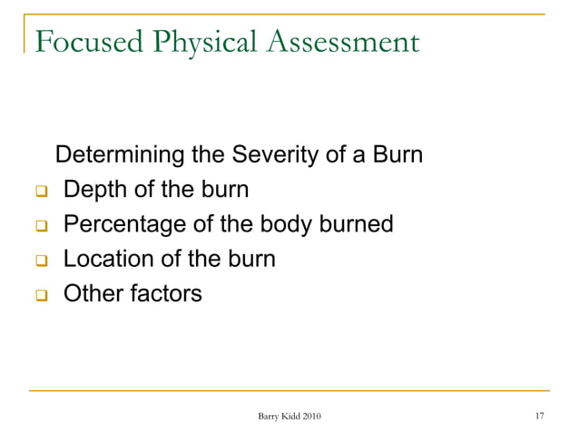 Burn assessment and management | PPT | First Aid | Injuries