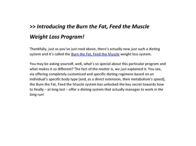 Burn Body Fat Fast | PPTX