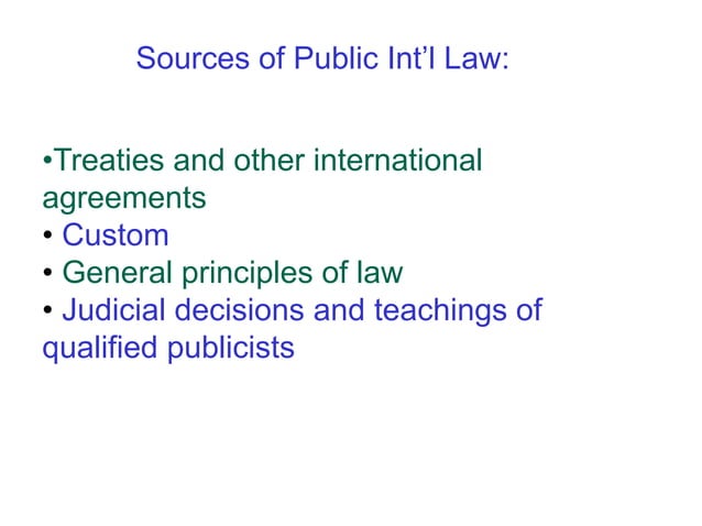 Introduction to International law........... | PPT