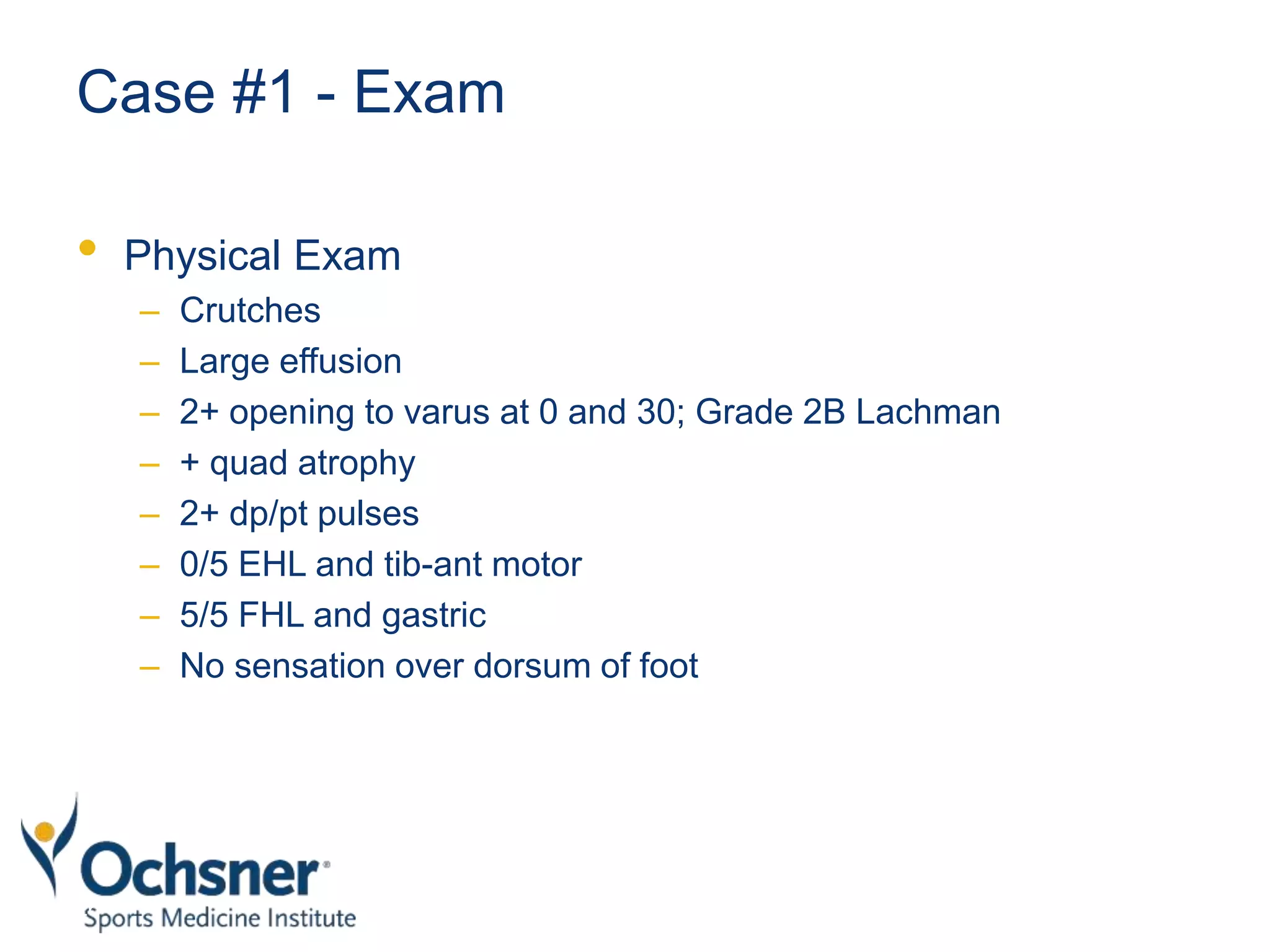 Posterolateral Knee Ligament Reconstruction | PPTX