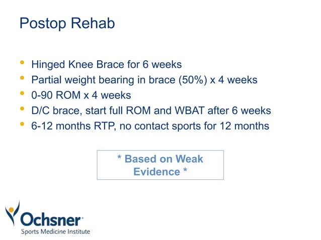 Posterolateral Knee Ligament Reconstruction | PPTX