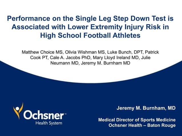 Single Leg Step-Down Test is Associated with Lower Extremity Injury ...