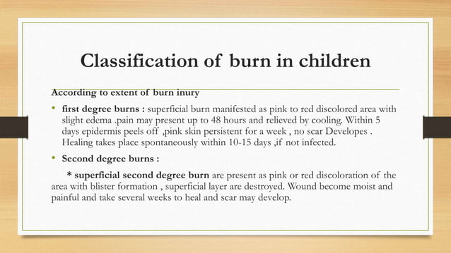 Burn in children | PPTX | First Aid | Injuries