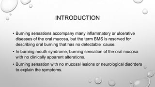 Burning mouth syndrome | PPTX