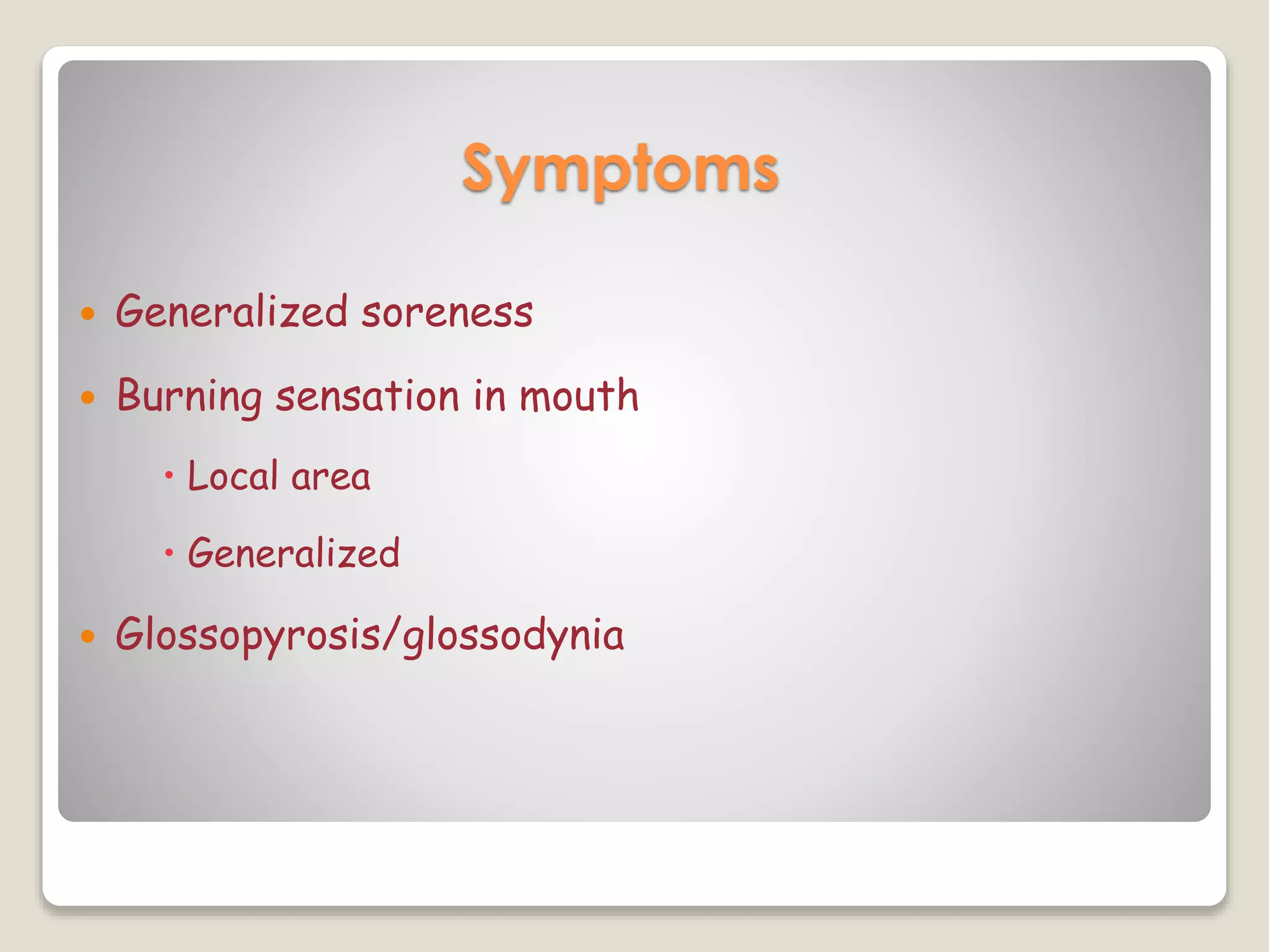 Burning mouth syndrome | PPTX