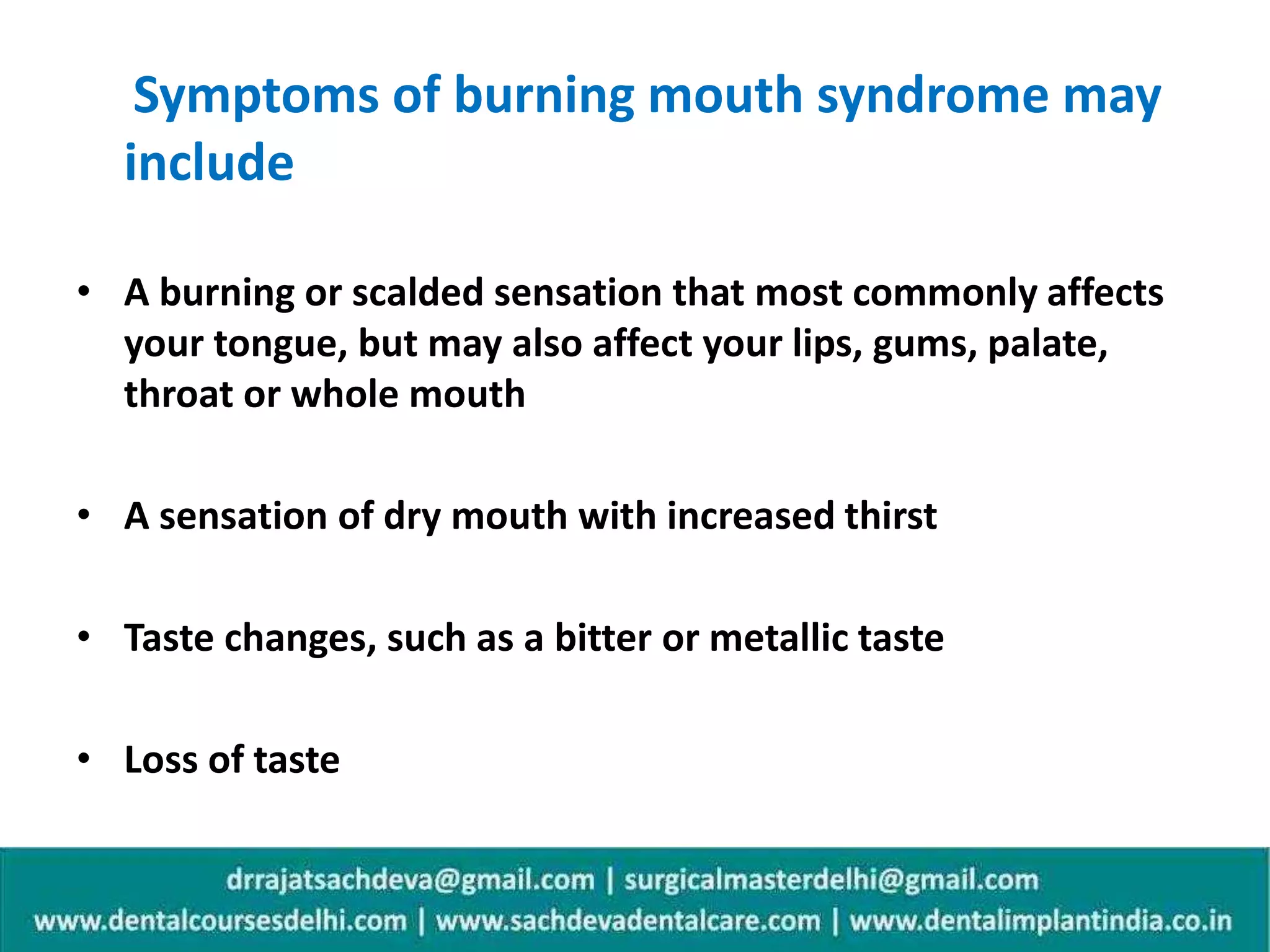 Burning sensation in mouth | PPTX