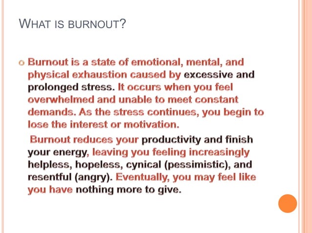 Burnout | PPTX | Mental Health | Diseases and Conditions