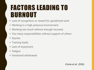 Burnout and overtraining presentation | PPTX