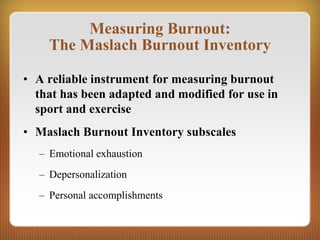 Burnout and Overtraning in sports psycho | PPT