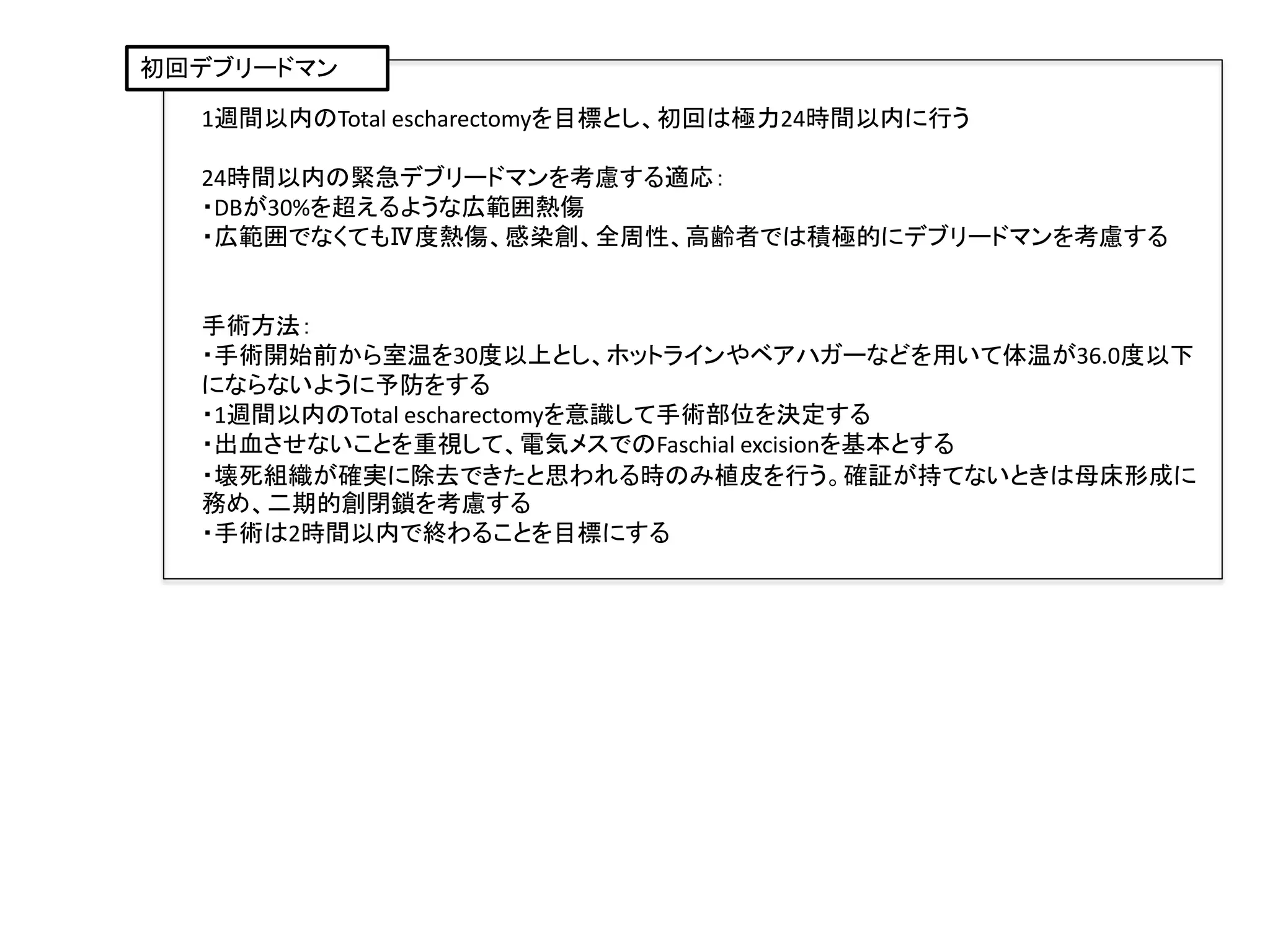 中京病院 熱傷治療プロトコール | PDF