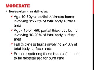 Burns powerpoint presentation on burn classification | PPTX