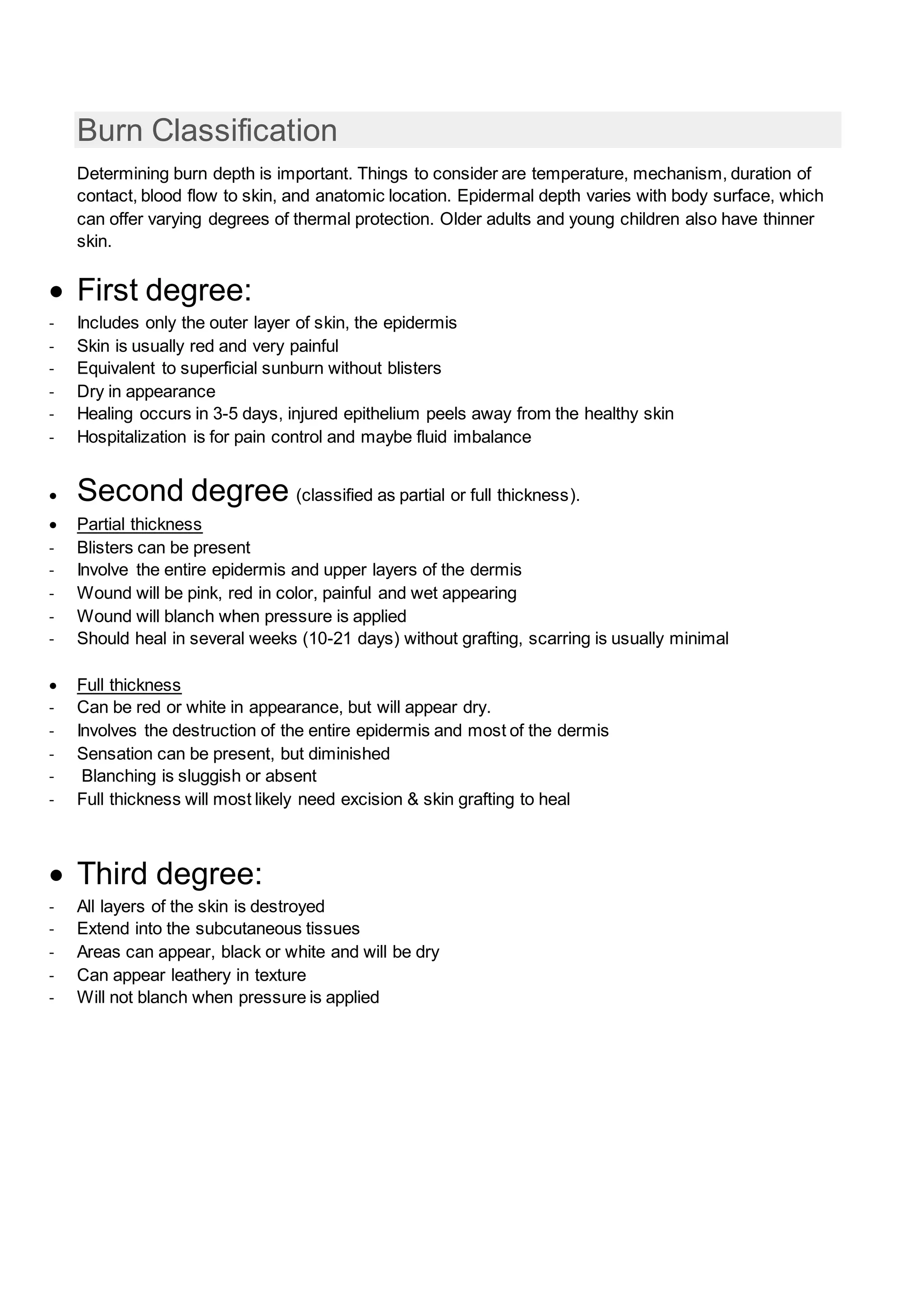 Burns - Assessment and Management | DOCX