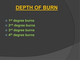 Burns its types, causes and management. | PPTX