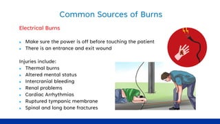 A Guide to First Aid for Burns which include the types of burns and the ...
