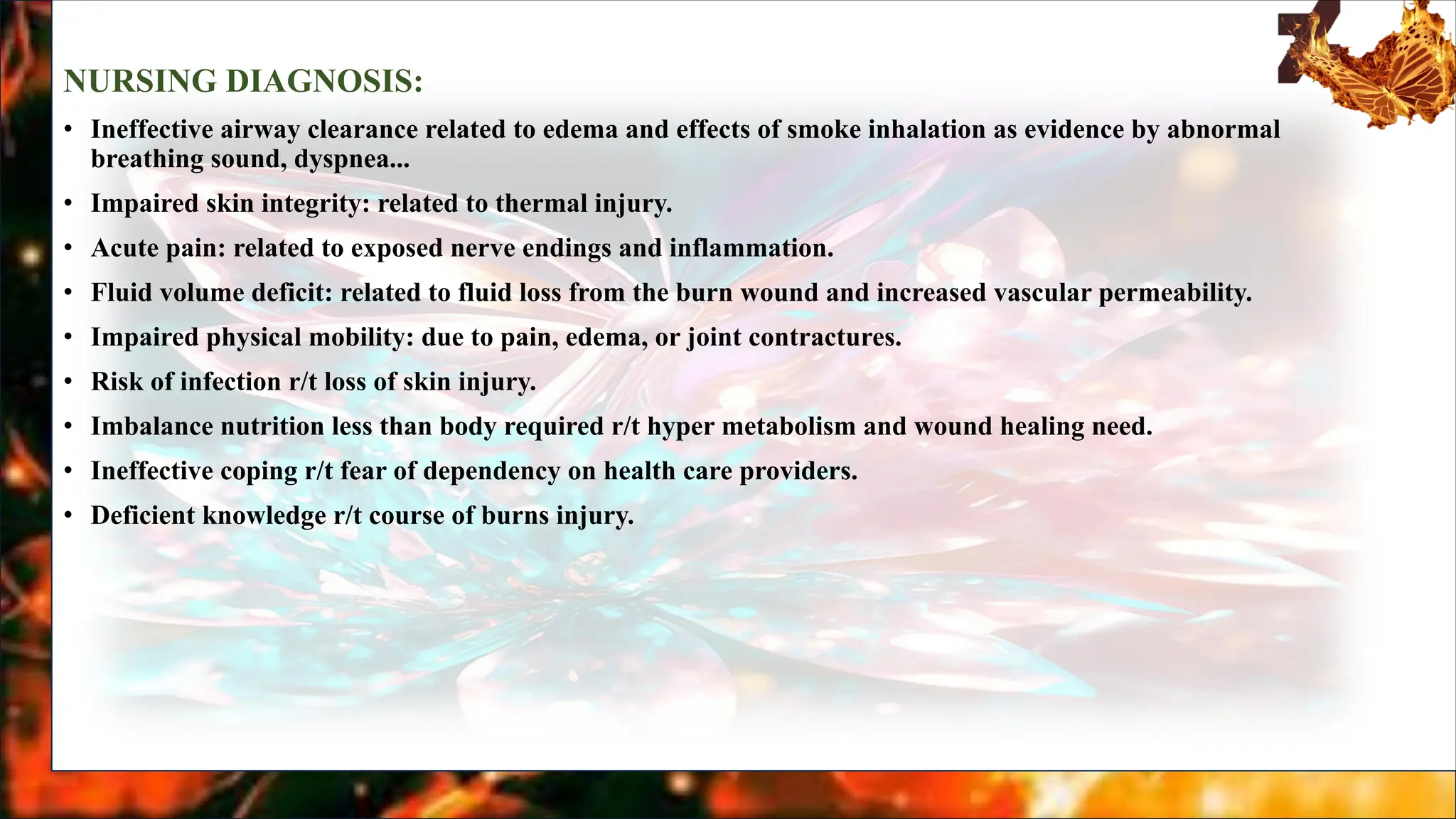 BURNS, CALCULATION OF BURNS, CALCULATION OF FLUID REQUIREMENT AND ...