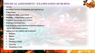 BURNS, CALCULATION OF BURNS, CALCULATION OF FLUID REQUIREMENT AND ...