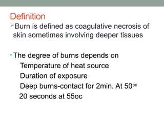 Management of Burns at the emergency unit | PPTX